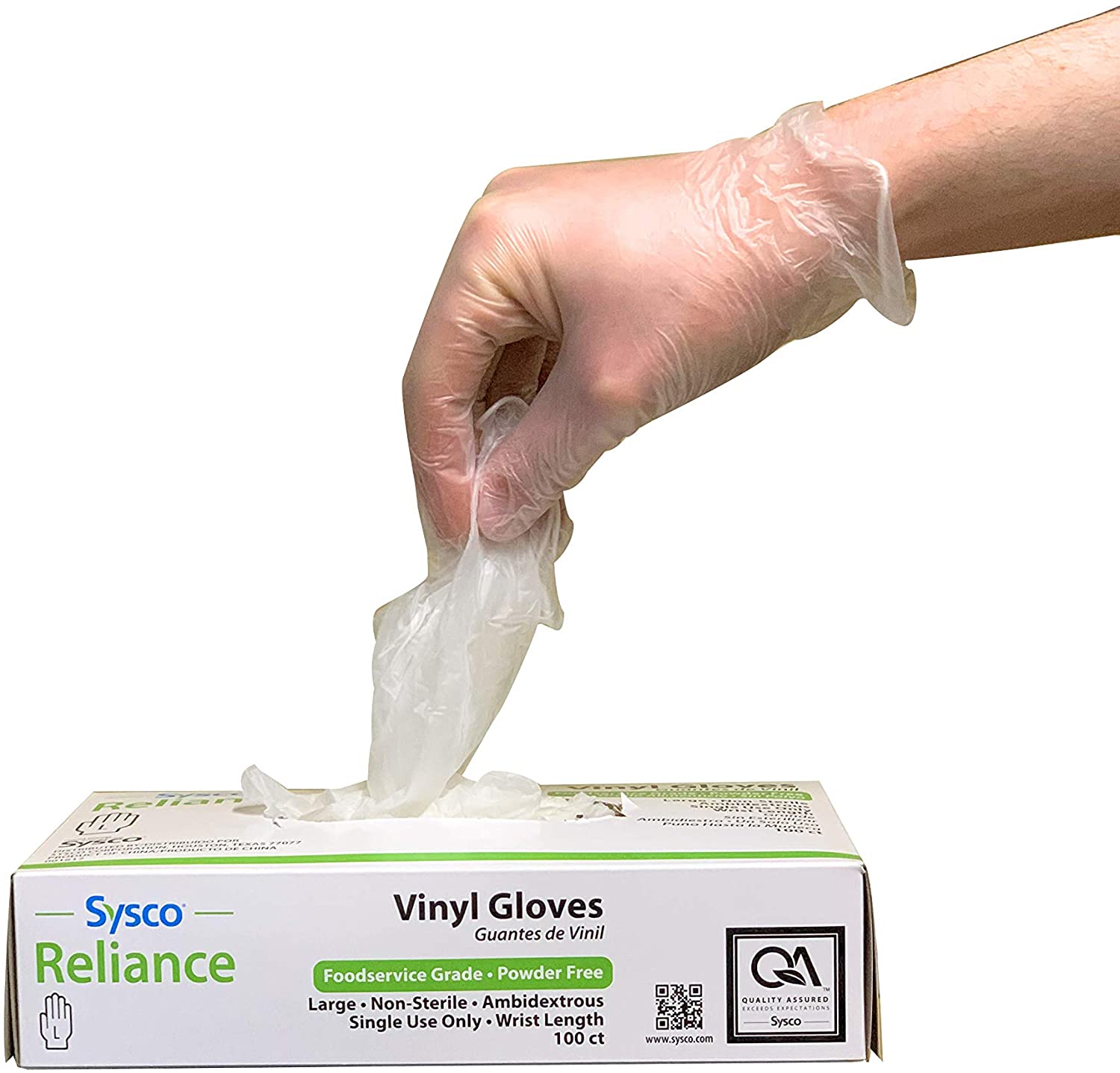 Sysco Reliance Vinyl Gloves M (Box of 100) Powder Free Clear No Return ...